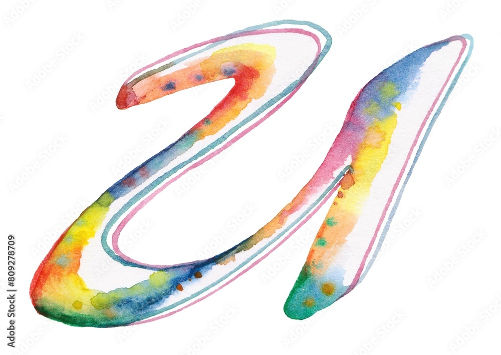 A large, colorful watercolor letter "U" stands boldly against a ...