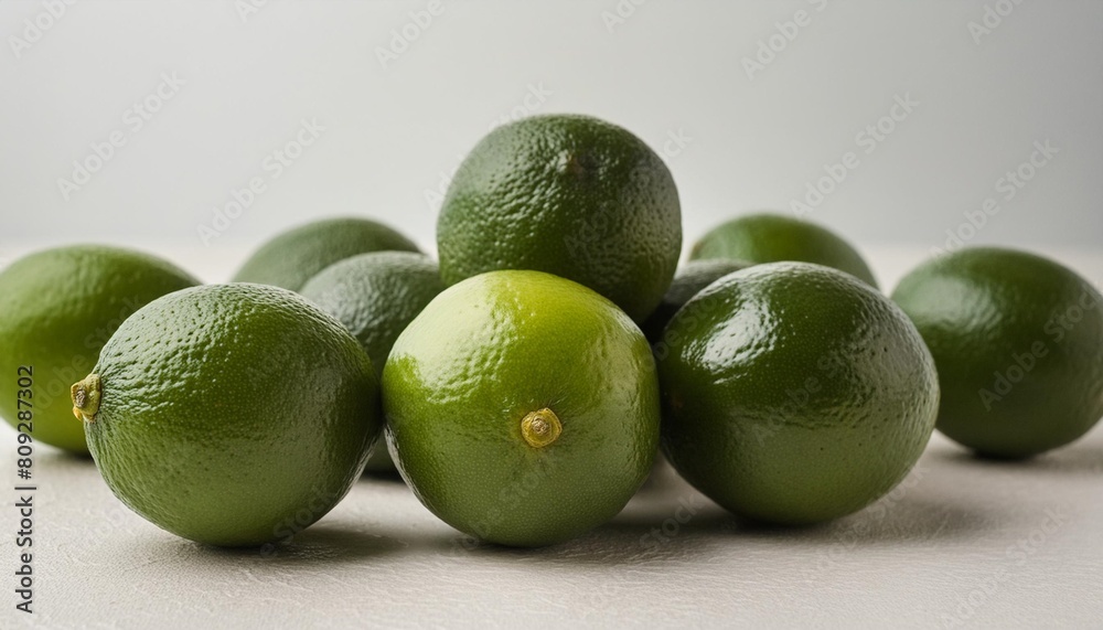 fresh green limes fruits white background hd realistic wallpaper image ...