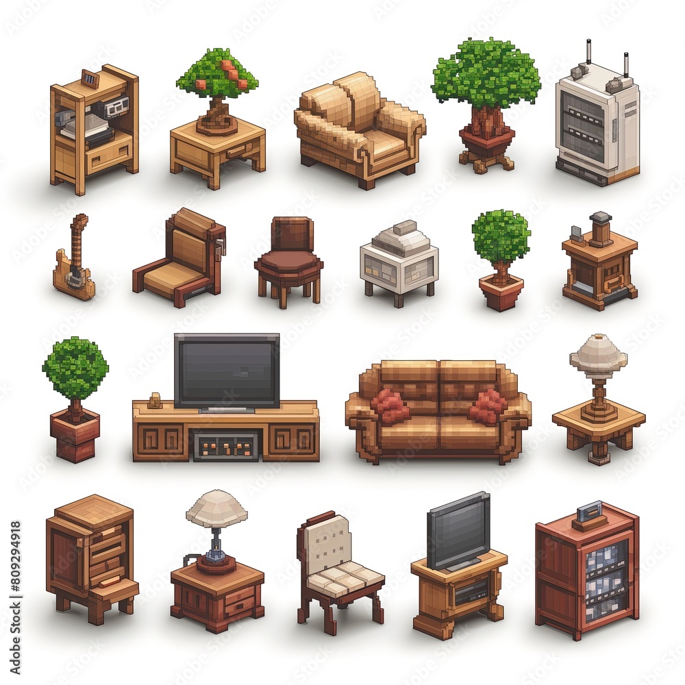 Furniture Home Decor Sofa Chairs Living Room Interior Design Video Game ...