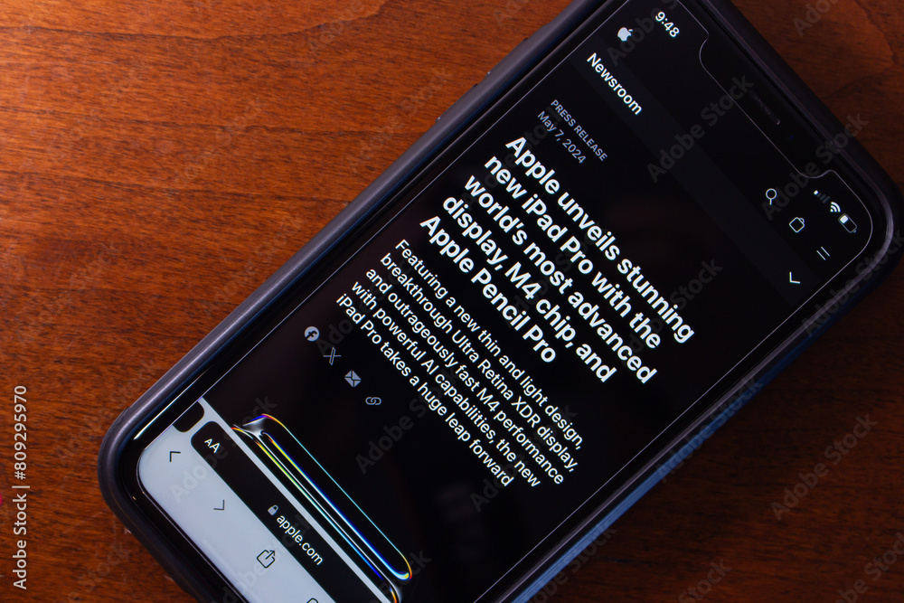 Vancouver, CANADA - May 7 2024 : A post “Apple unveils stunning new ...