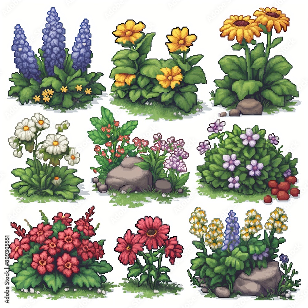 Garden Plants Outdoor Design Flowers Trees Natural Landscape Decor ...