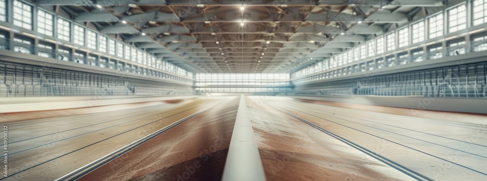Experience the silent grandeur of a velodrome with futuristic ...