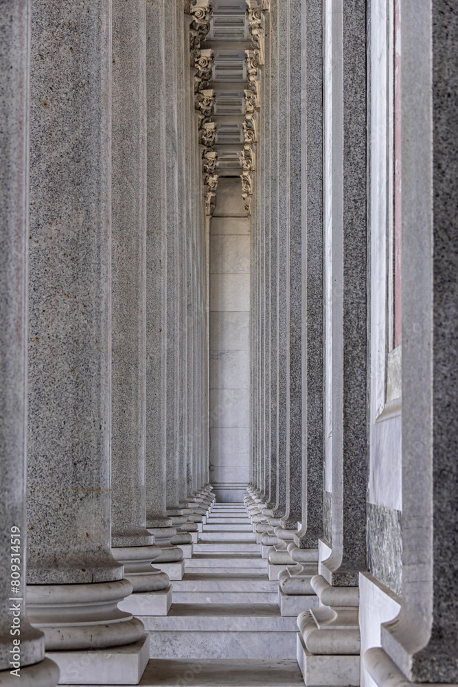 Elegant colonnade of Saint Paul Outside the Walls (Basilica Papale di ...