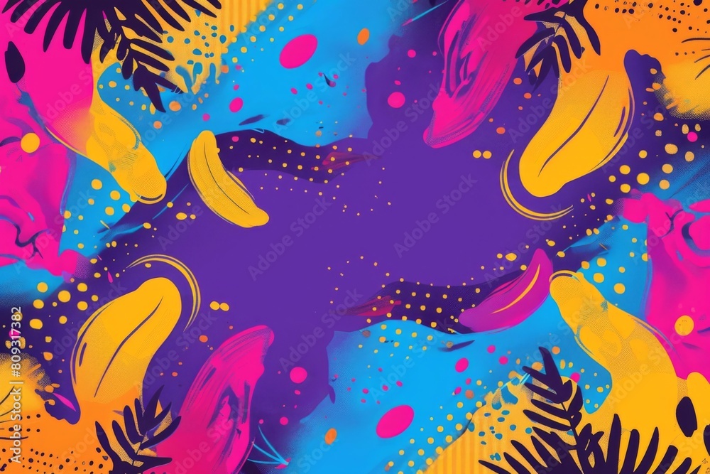 90's Inspired Background with Neon Colors and Bold Patterns - Vintage ...