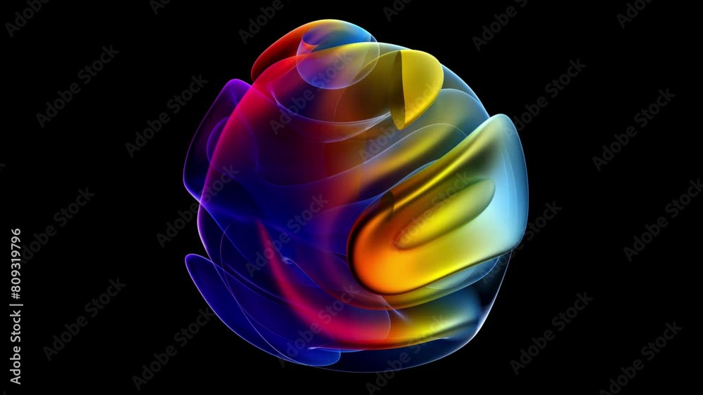 3D render of abstract art video of surreal alien ball flower in ...