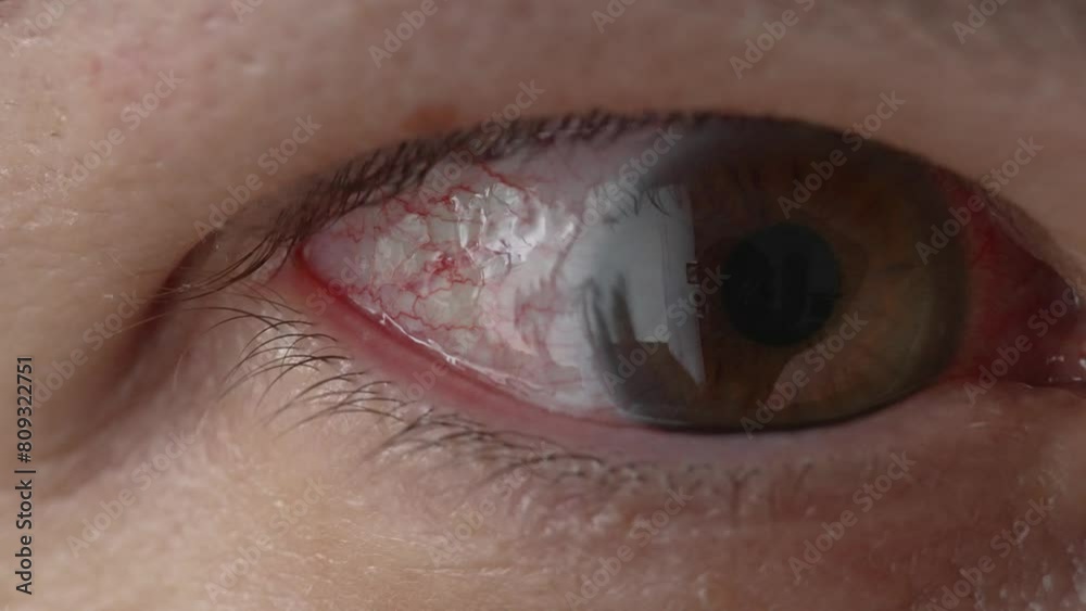 Red eye of an angry man Stock ビデオ | Adobe Stock
