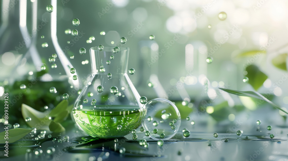 biochemical analysis of green tea with molecules animated in real-time ...