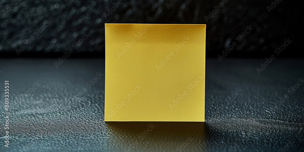 Sticky note, wall and mockup space with paper for reminder, tasks or ...