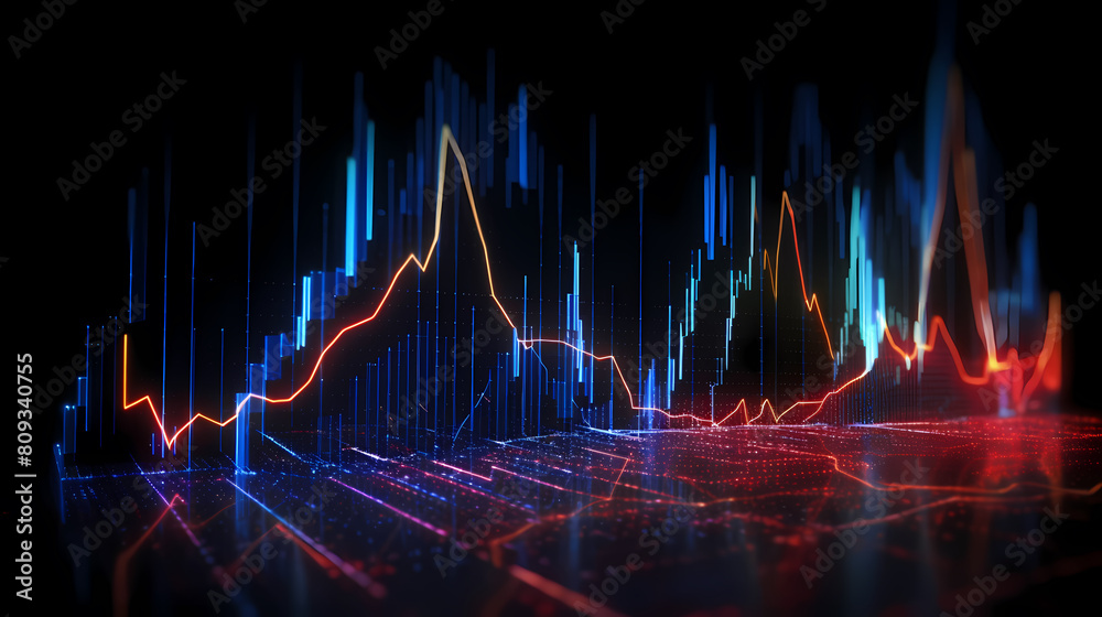 Stock market background with rising chart and financial data Stock ...
