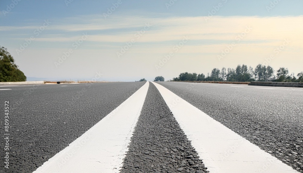 black asphalt road and white dividing lines Stock Photo | Adobe Stock