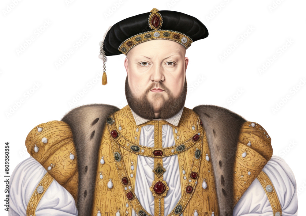 PNG Portrait of a King Henry VIII portrait adult white background Stock ...