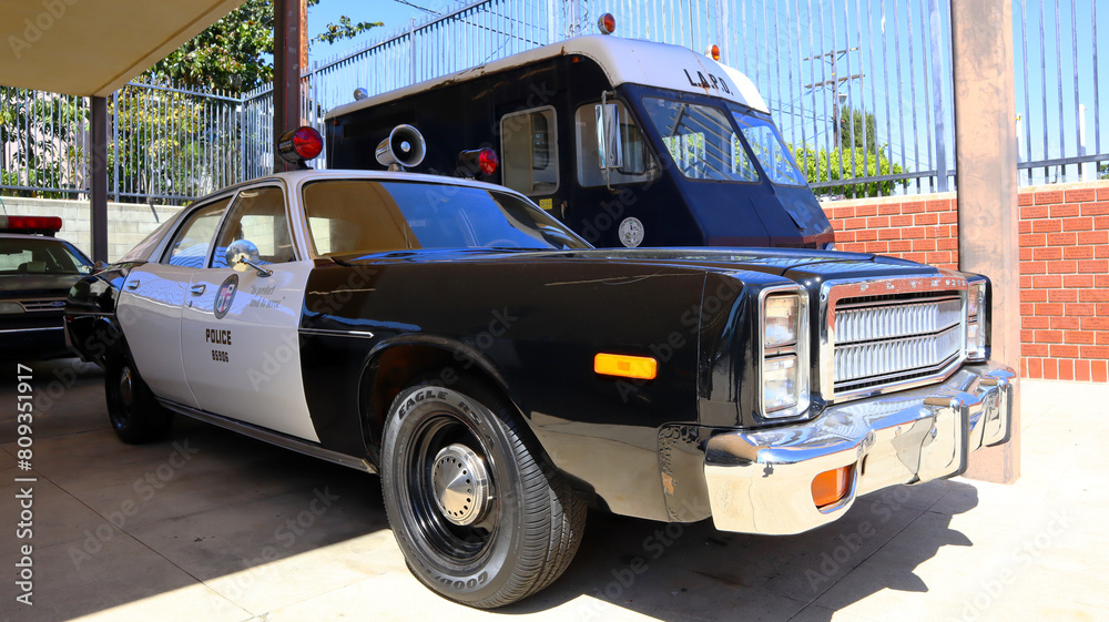 Exhibition of Police vehicles at the LAPD Los Angeles Police Museum ...