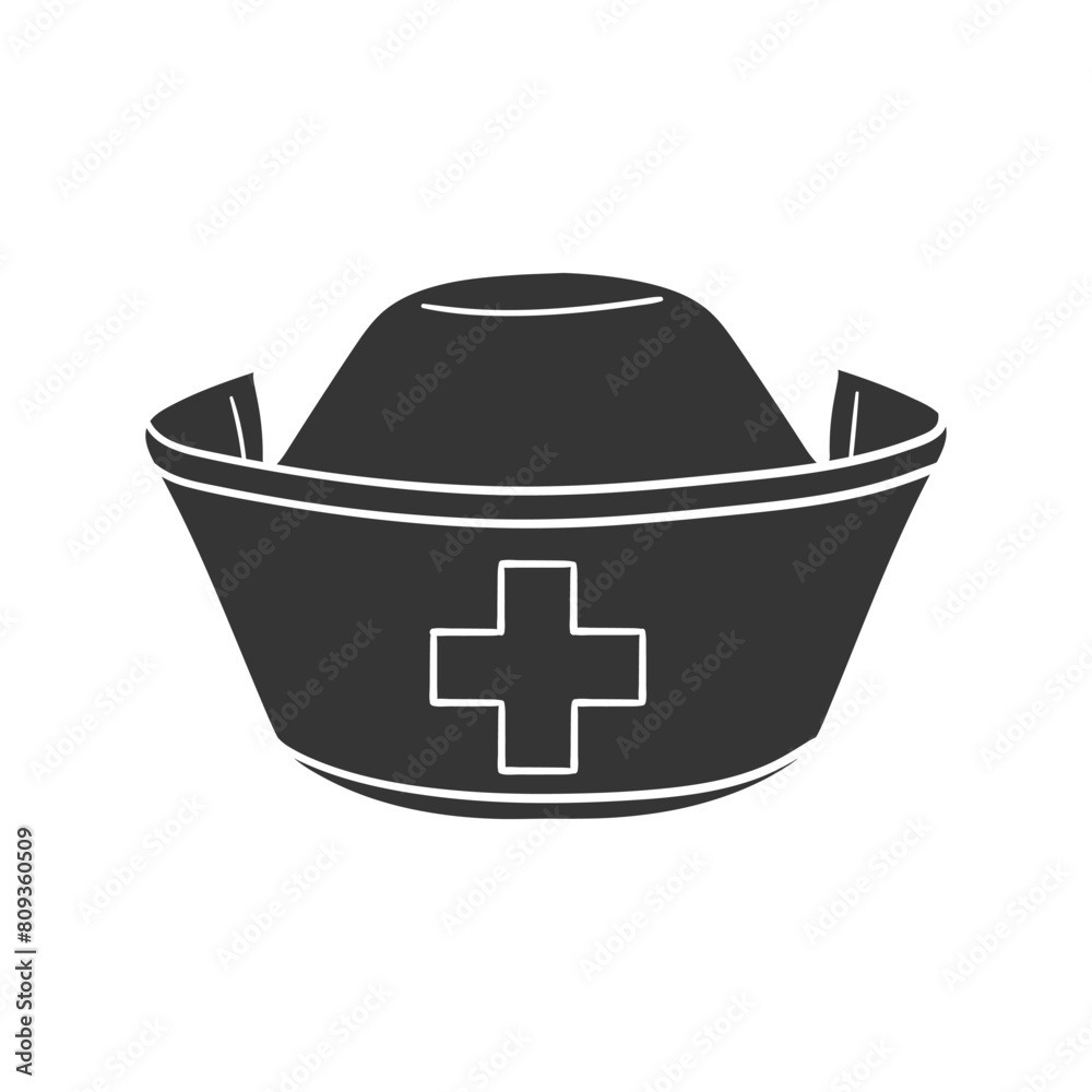 Nurse Hat Icon Silhouette Illustration. Hospital Vector Graphic ...