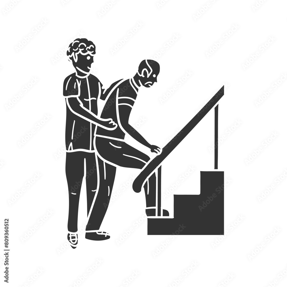 Occupational Therapy Icon Silhouette Illustration. Therapist Vector ...