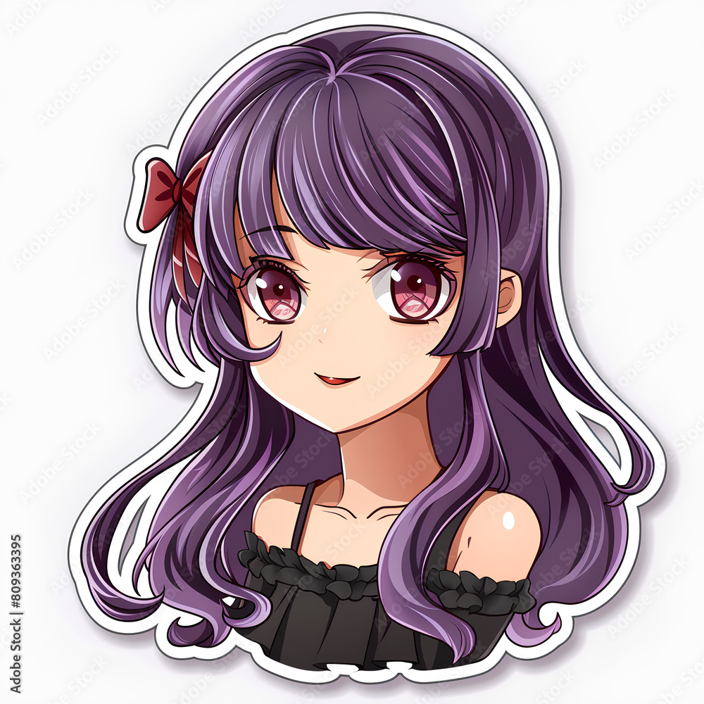 Kawaii Anime Portrait, anime girl character, anime girl sticker ...