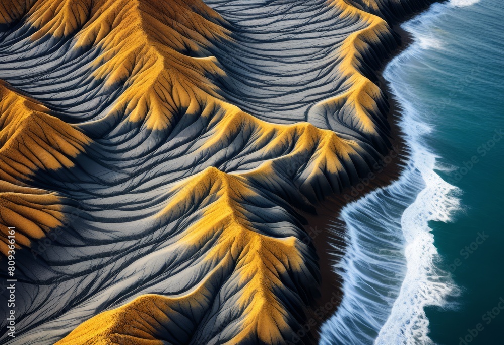 illustration, capturing coastal dynamic landforms sedimentation ...