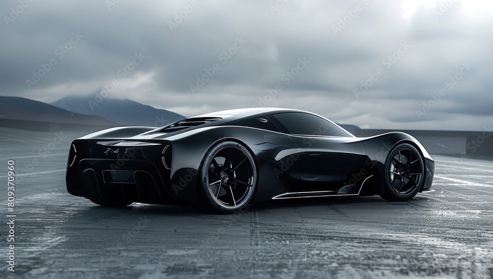 ภาพประกอบสต็อก Against the backdrop of nothingness, the supercar ...
