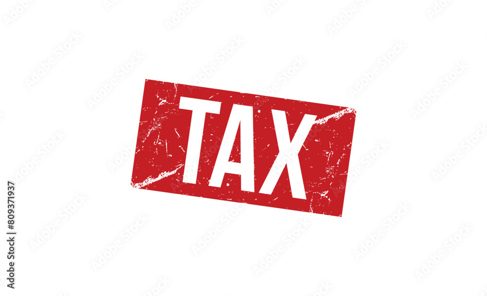 tax stamp red rubber stamp on white background. tax stamp sign. tax ...
