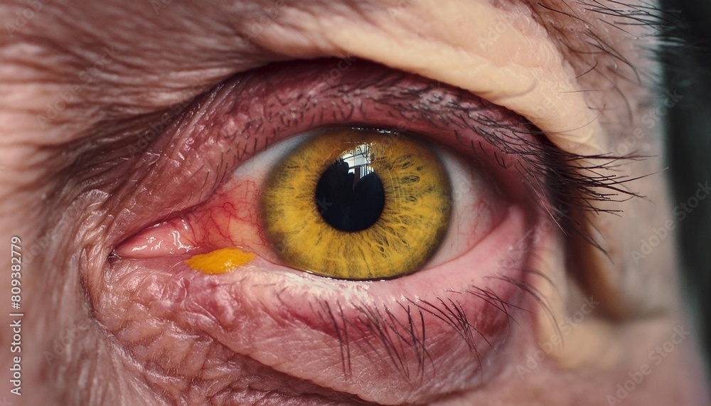 Foto de yellow staining of the sclera of the eye in diseases of the ...