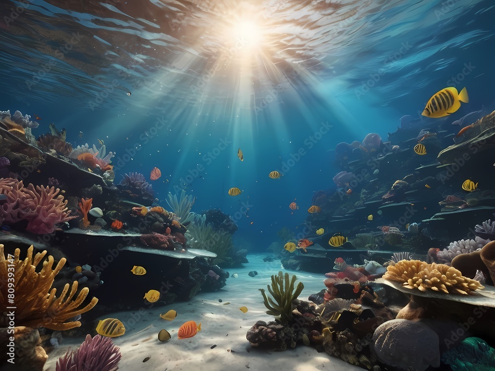 underwater seascape image capturing the beauty of the ocean depths ...