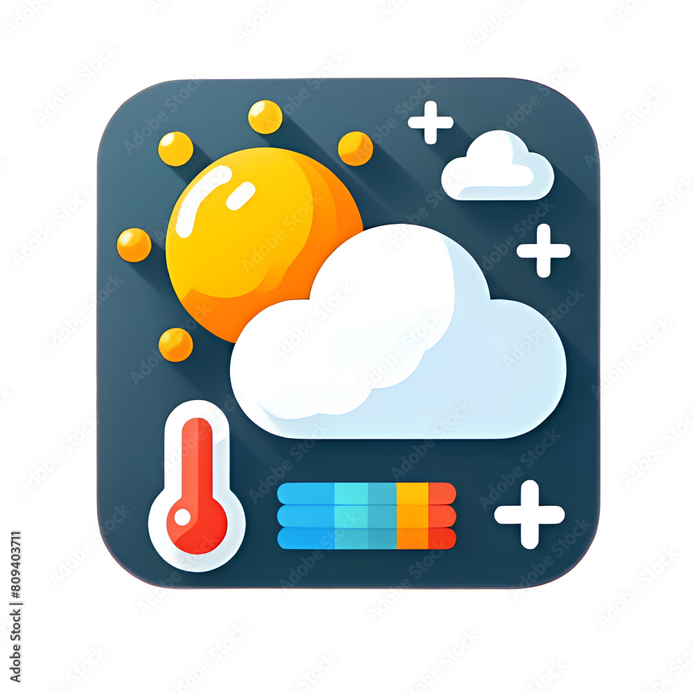 Weather logos on transparent background. Graphic Icon Depicting Sun ...