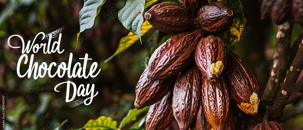 Chocolate cacao field depicting an array of hues Chocolate Day ad ...