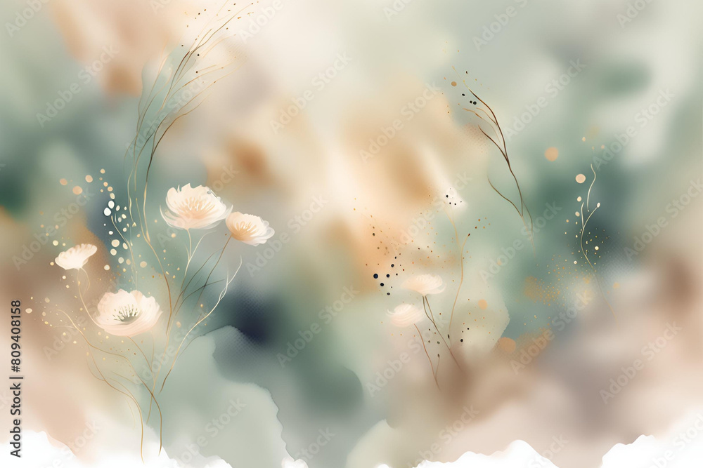 Soft, modern, abstract watercolor, website header, organic brushstrokes ...