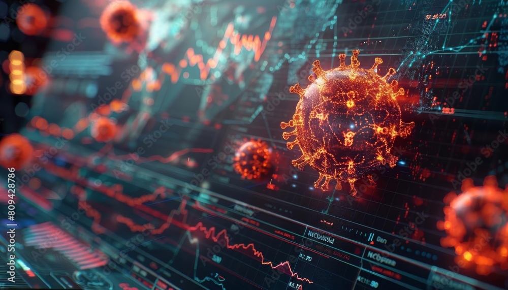 Stock market graph showing effects of a global pandemic, suitable for ...