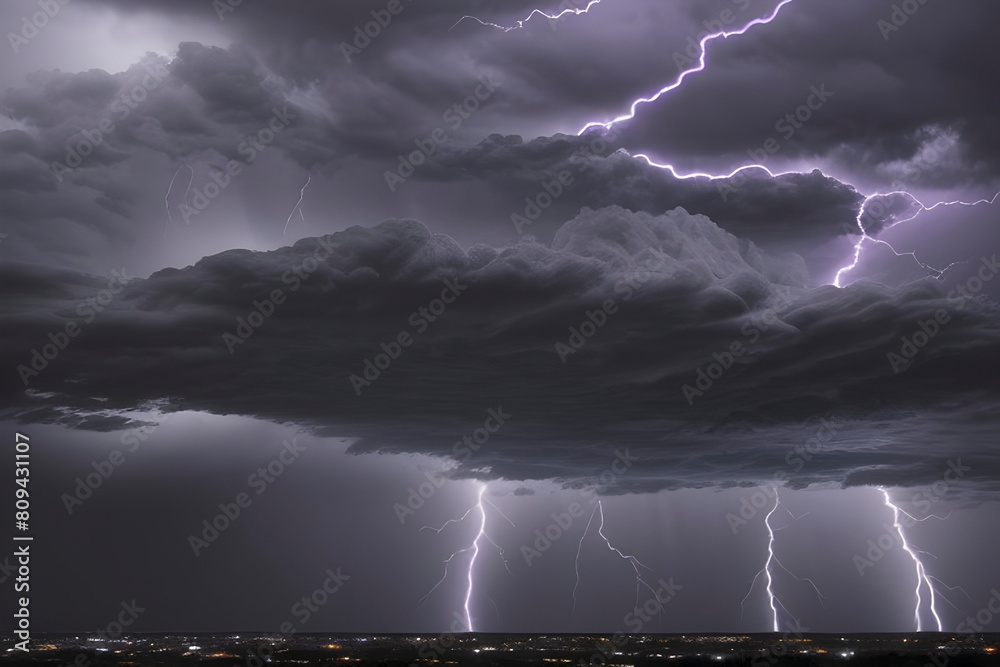Stunning skies with dark and ominous gradations. Stock Illustration ...