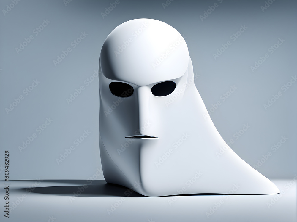 A ghost on a solid color background, artificial intelligence and ...