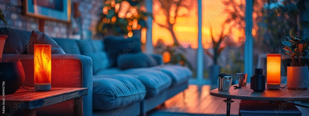 A virtual home shopping channel with a presenter showcasing smart home ...