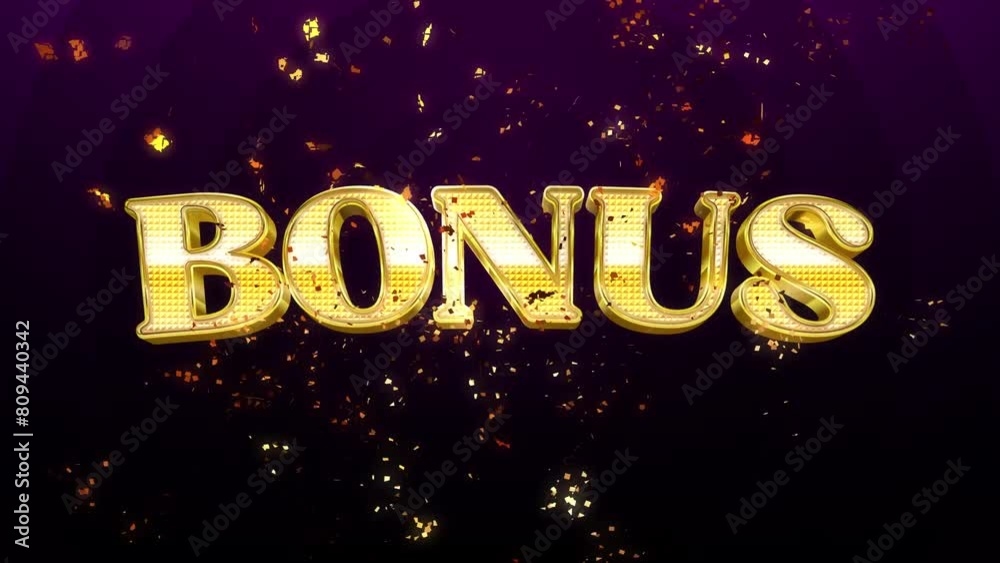 Bonus confetti gold background. Celebration special bonus. 4K resolution video background ...