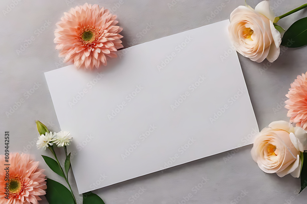 Wedding invitation card mockup with copy-space background concept ...