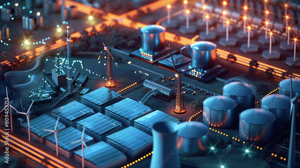 The visual representation of energy lighting design, with a background ...