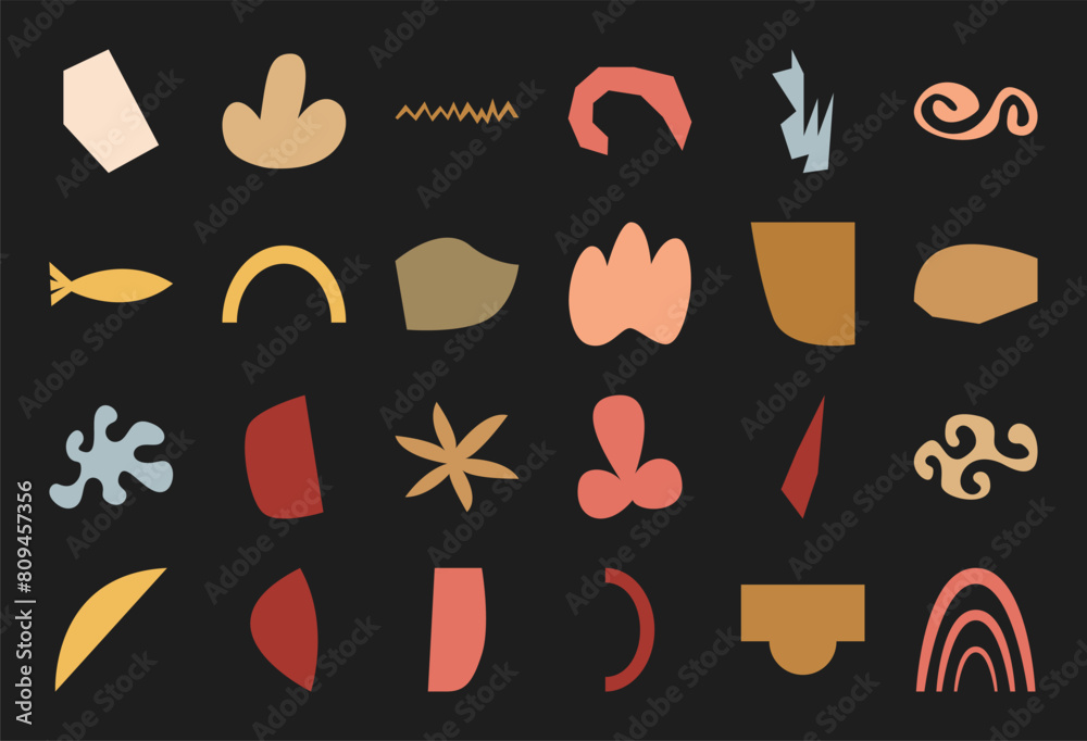 Modern liquid random silhouette collection, trendy abstract minimal ...