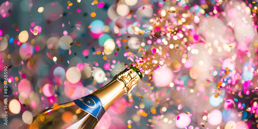 Champagne popping with pink sparkle background: "Pink Celebration ...