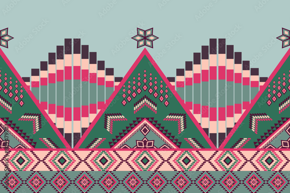 Navajo Geometric ethnic traditional art pattern, Figure embroidery ...