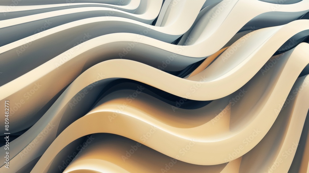 3D render of an abstract background with elegant curves and shapes in ...