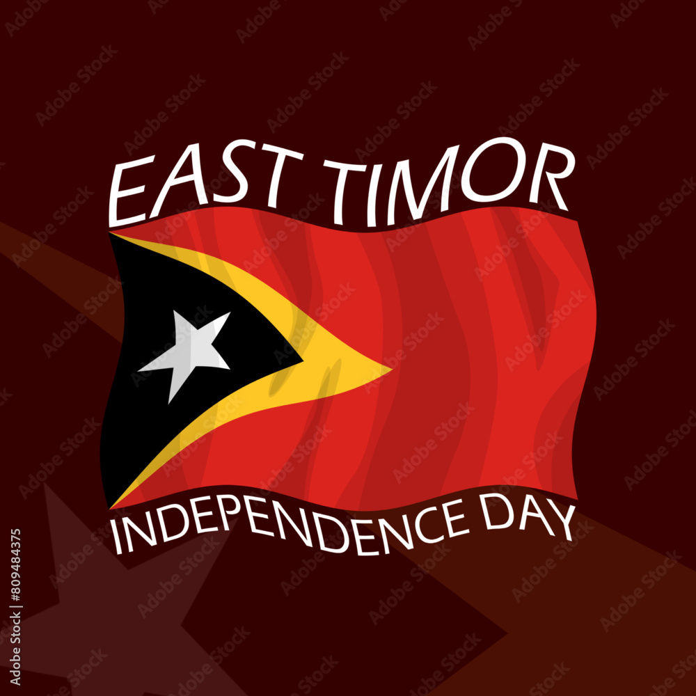 East Timor Independence Day event banner. East Timor flag flying on ...
