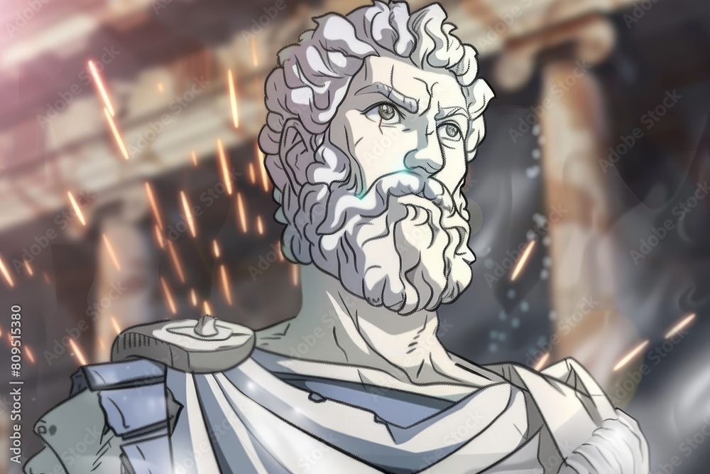 Abstract classic stoic ancient greek, roman sculpture. Portraying a ...