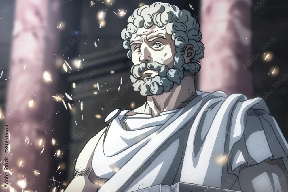 Abstract classic stoic ancient greek, roman sculpture. Portraying a ...