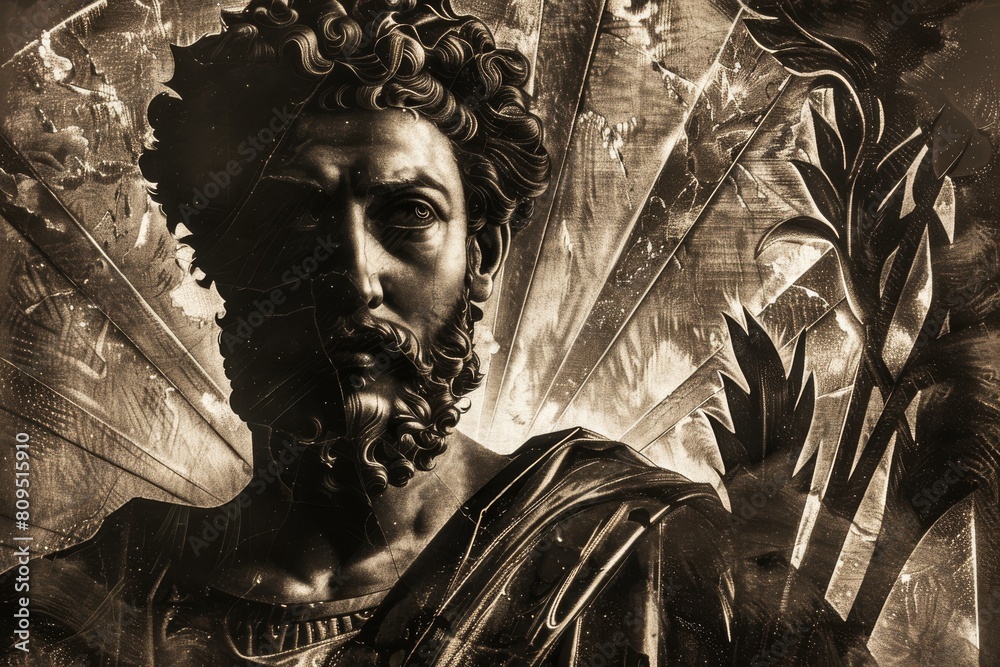 Abstract classic stoic ancient greek, roman sculpture. Portraying a ...