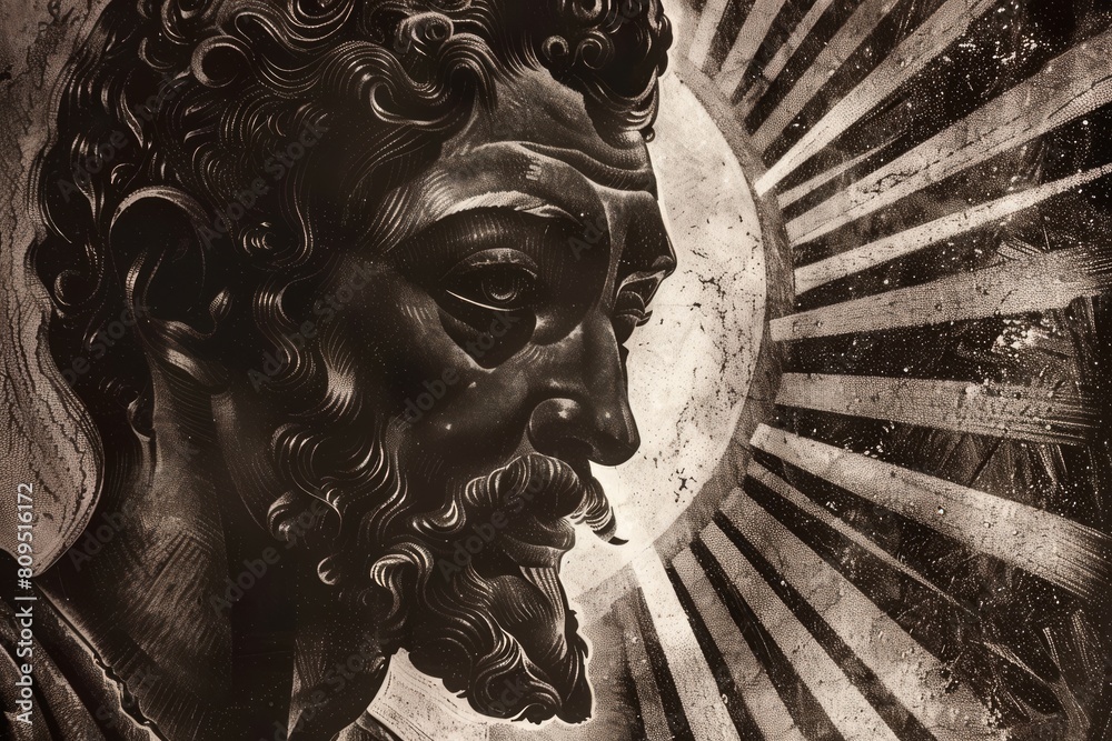 Abstract classic stoic ancient greek, roman sculpture. Portraying a ...