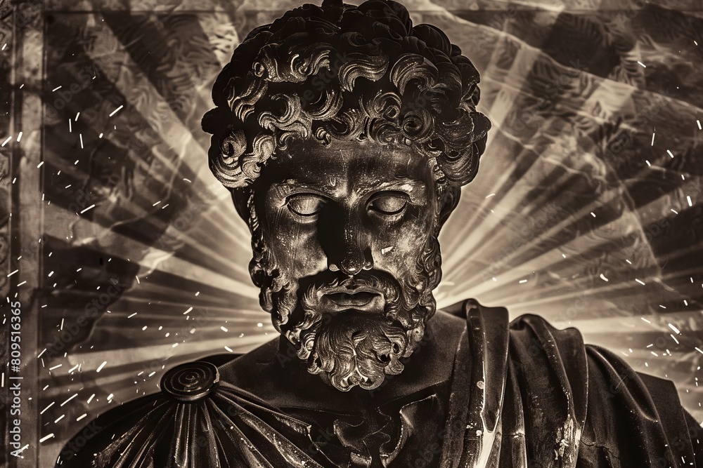 Abstract classic stoic ancient greek, roman sculpture. Portraying a ...