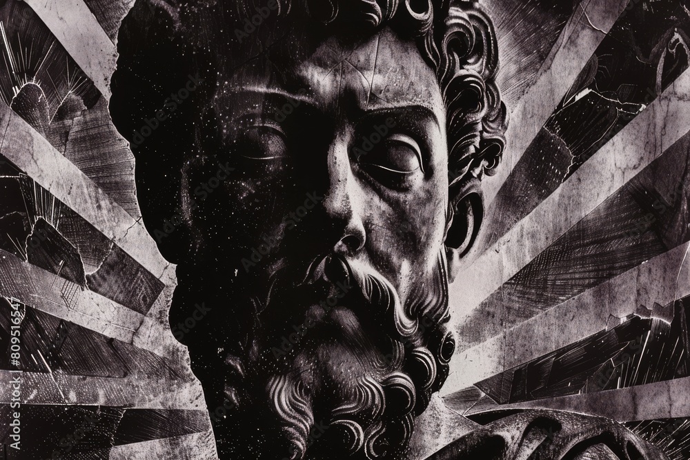 Abstract classic stoic ancient greek, roman sculpture. Portraying a ...