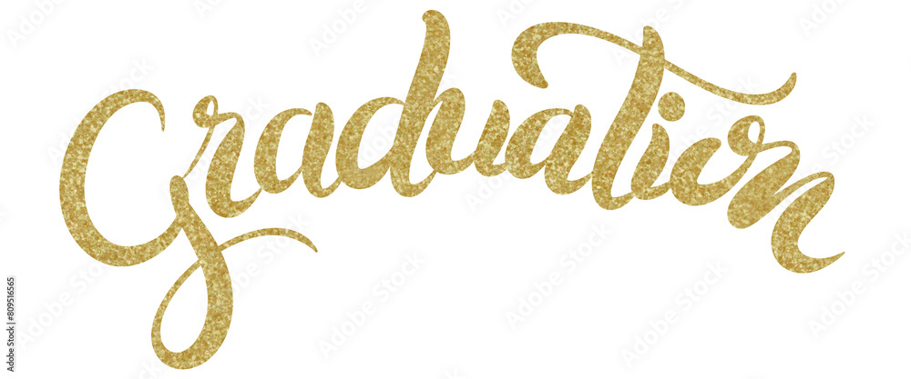 Graduation png illustration of beautiful lettering gold color sparkling ...