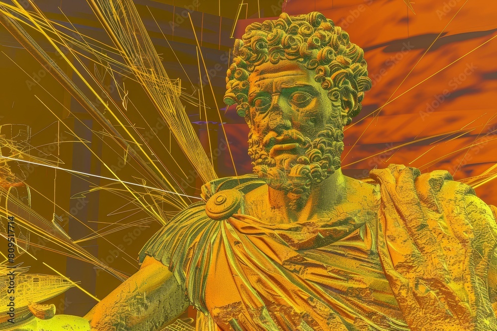 Abstract classic stoic ancient greek, roman sculpture. Portraying a ...