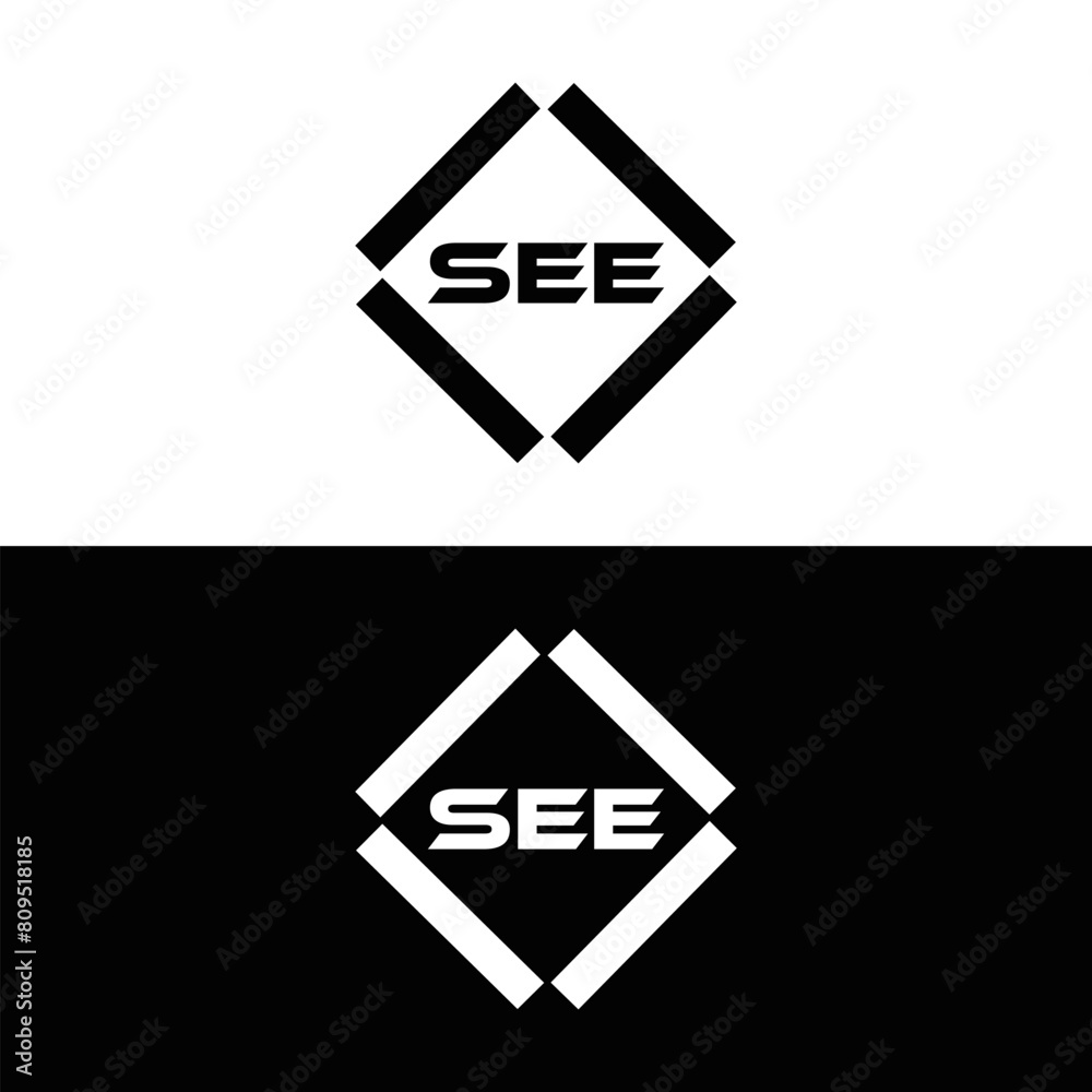 SEE logo. S E E design. White SEE letter. SEE, S E E letter logo design ...