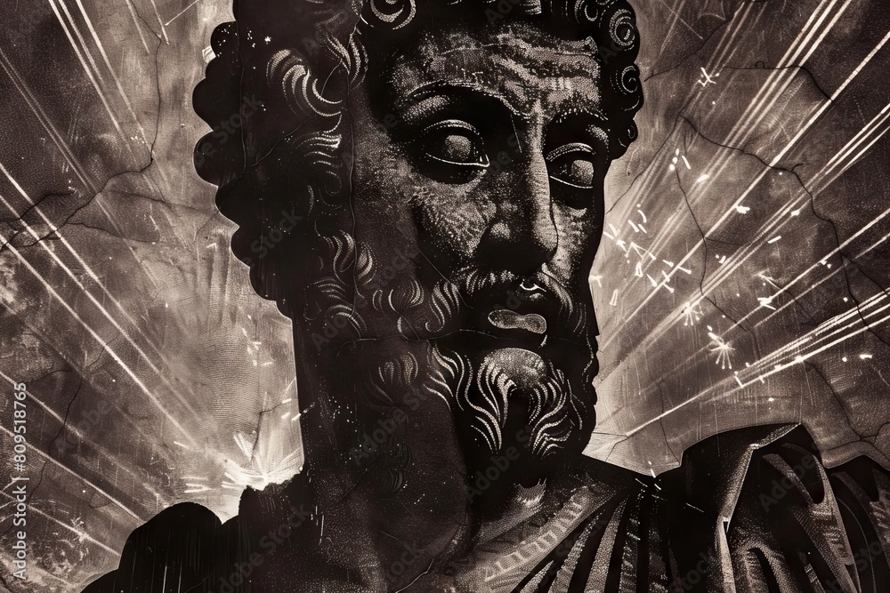 Abstract classic stoic ancient greek, roman sculpture. Portraying a ...