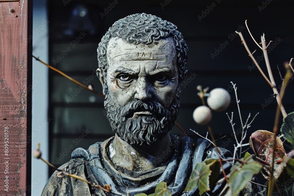 Abstract classic stoic ancient greek, roman sculpture. Portraying a ...